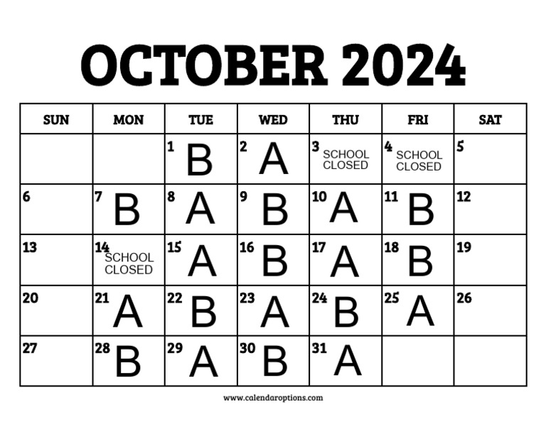 October 2024 Calendar Printable | PDF