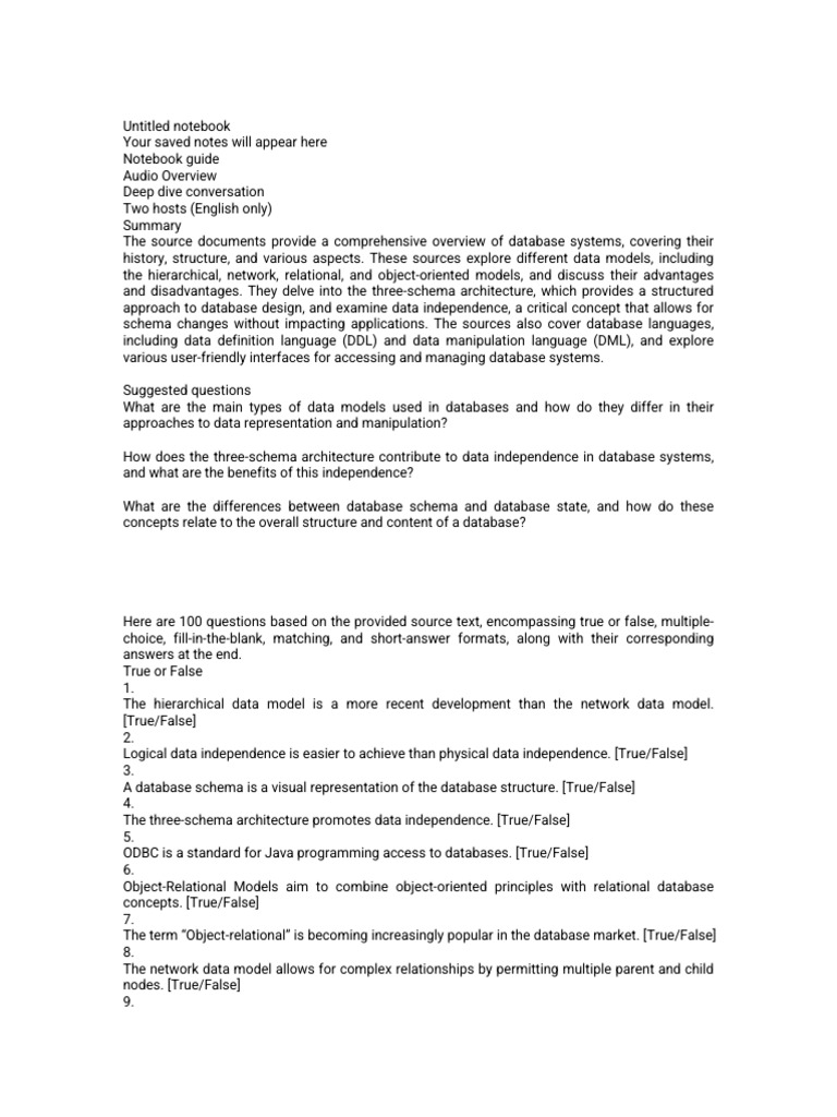 DB Questions Chapter 2 | PDF | Computer Data | Information Technology Management