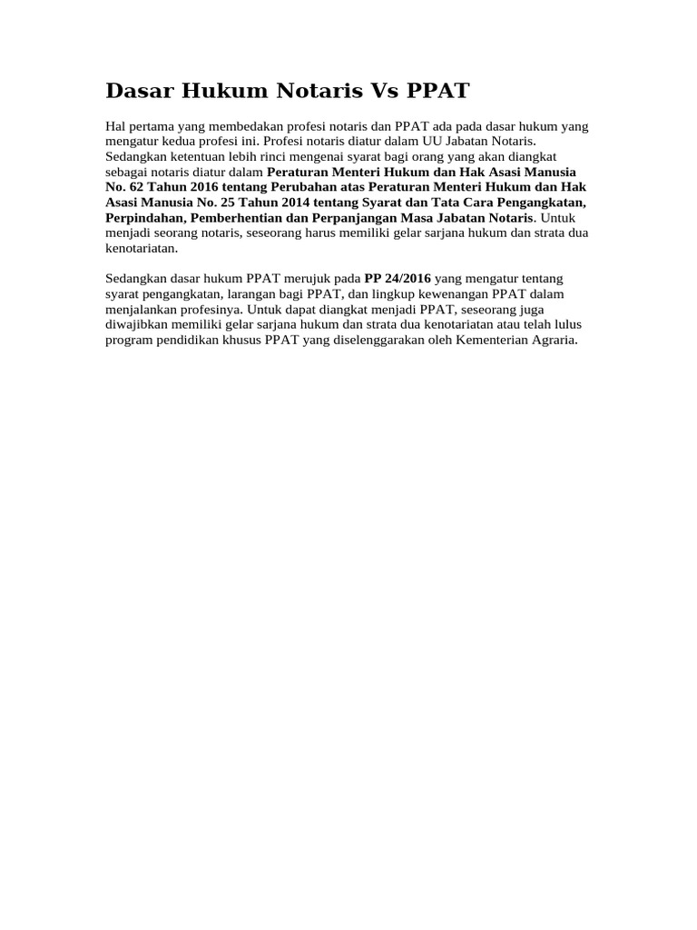 Hukum Notaris vs PPAT | PDF