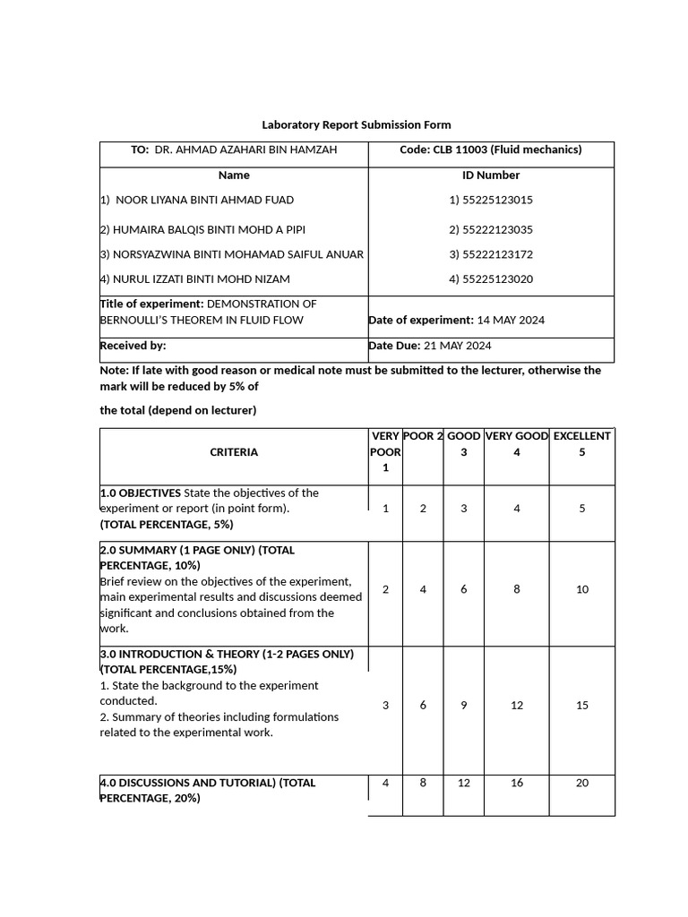 (GROUP 3) Lab Report FLUID MECHANICS EXP 2 | PDF | Experiment | Science