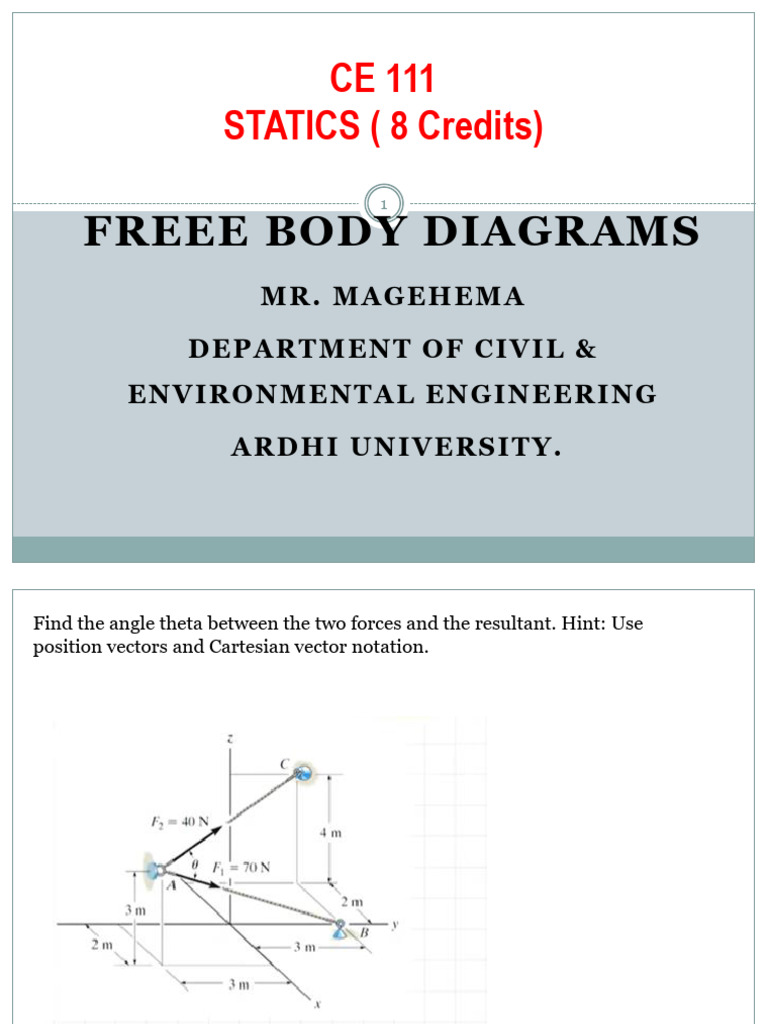 Lecture 4 - FREE BODY DIAGRAMS | PDF