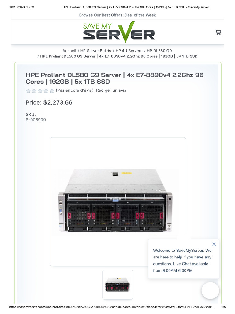 HPE Proliant DL580 G9 Server - 4x E7-8890v4 2.2Ghz 96 Cores - 192GB ...