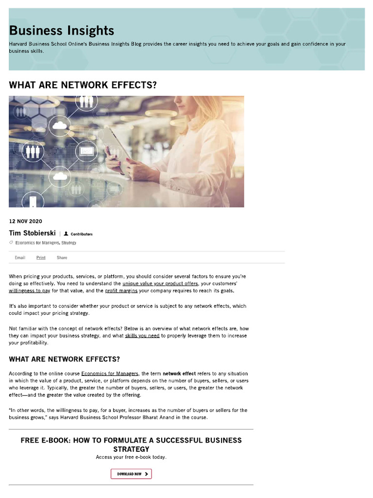 What Are Network Effects - HBS | PDF