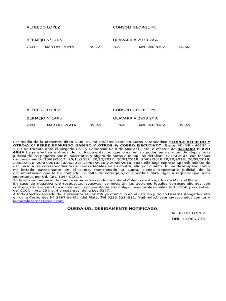 Carta Documento A Consoli | PDF