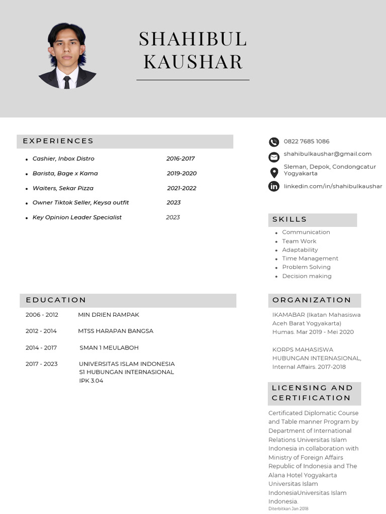 Shahibul Kaushar: Career Overview | PDF