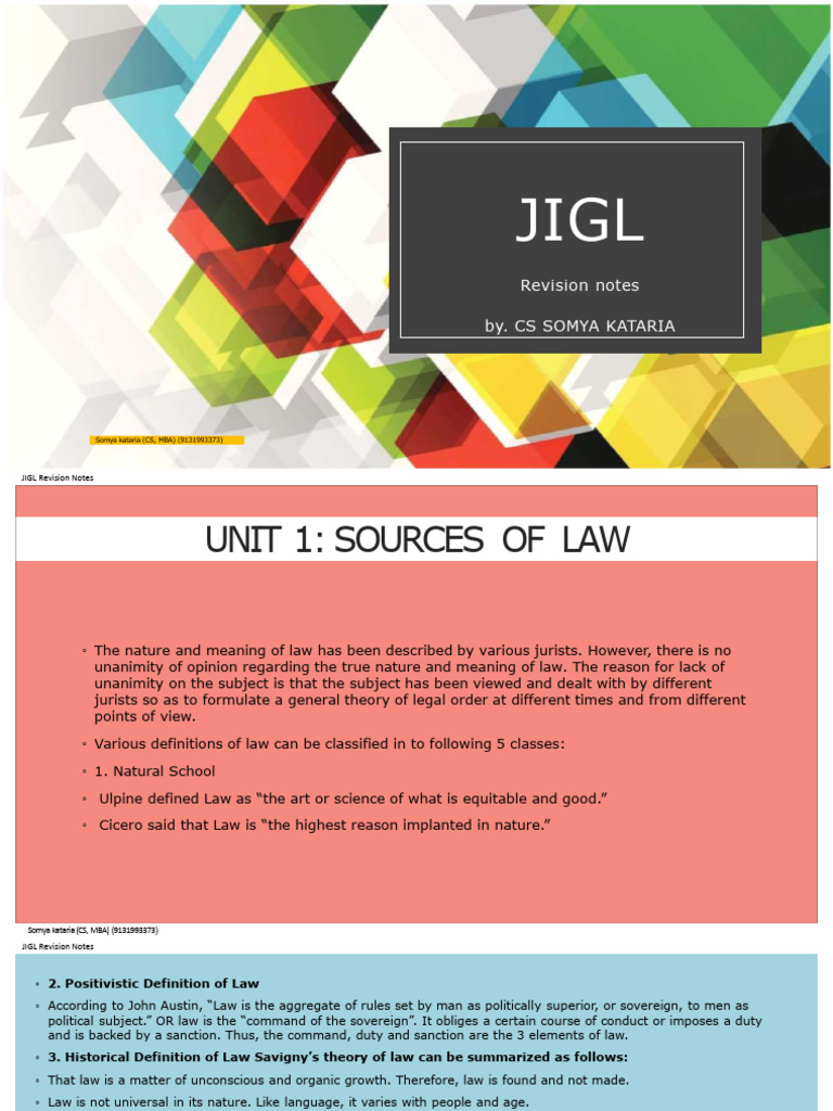 JIGL Marathon Notes.. | PDF | Precedent | Jurisprudence