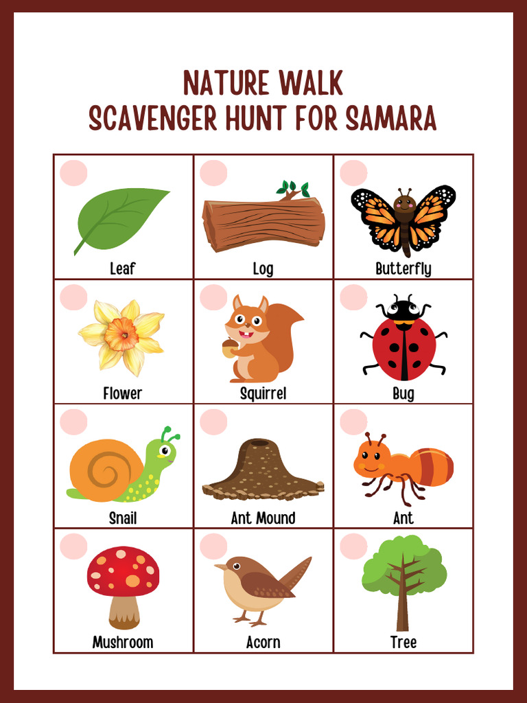 Science Activity - Nature Walk Scavenger Hunt For Kids | PDF