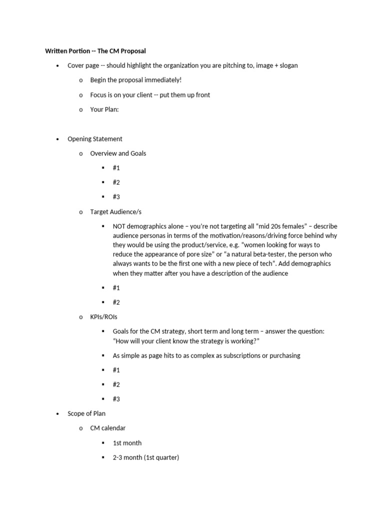 Comprehensive CM Proposal Guide | PDF