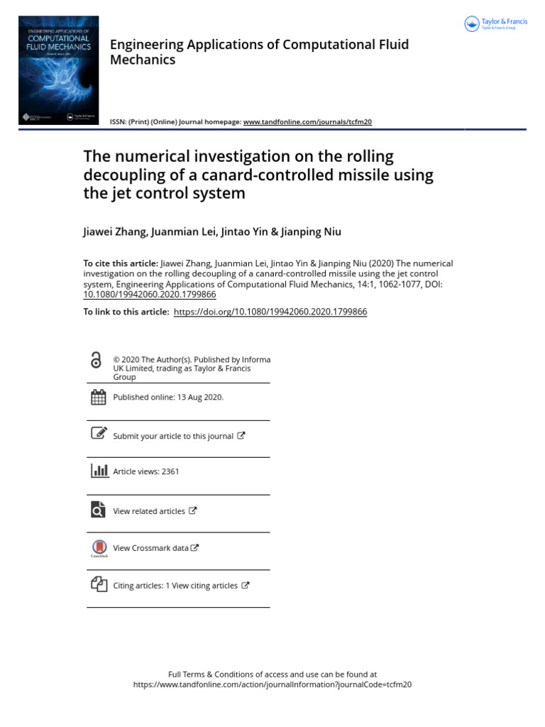 The numerical investigation on the rolling decoupling of a canard ...