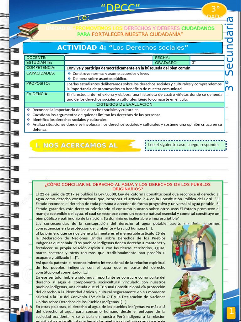 3° DPCC - Actv.04-Unid.8 2023 | PDF | Agua | Justicia