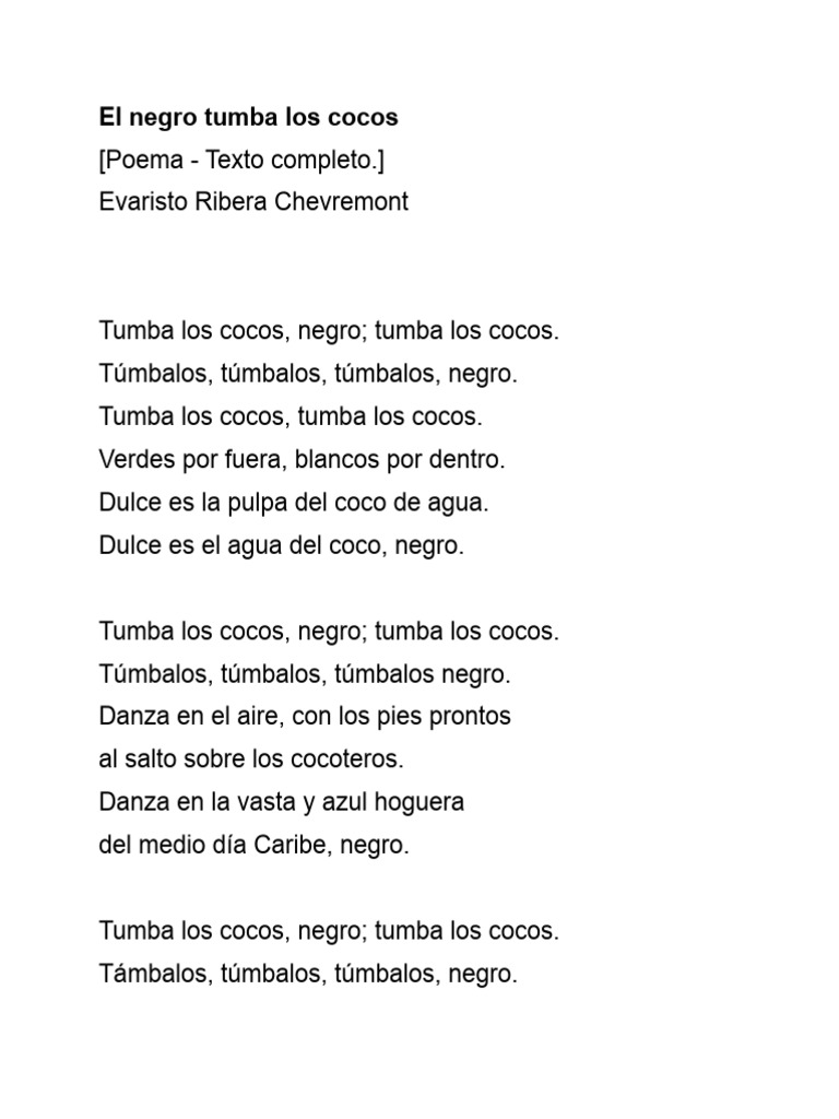 El Negro Tumba Los Cocos- Rivera Chevremont | PDF