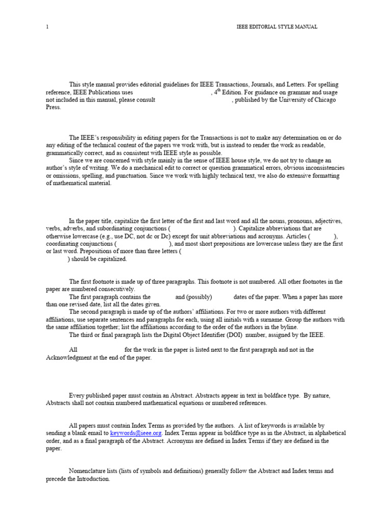 IEEE Editorial Style Manual | PDF | Comma | Adverb