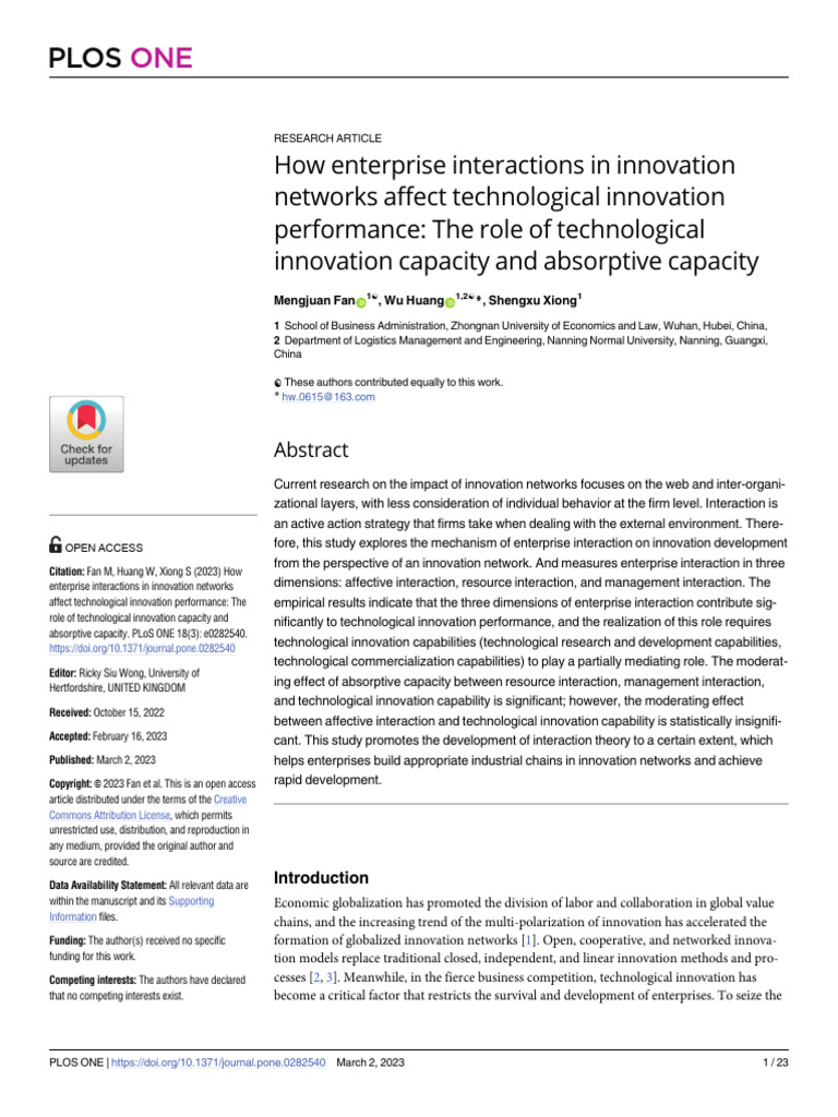 How Enterprise Interactions in | PDF | Innovation | Information