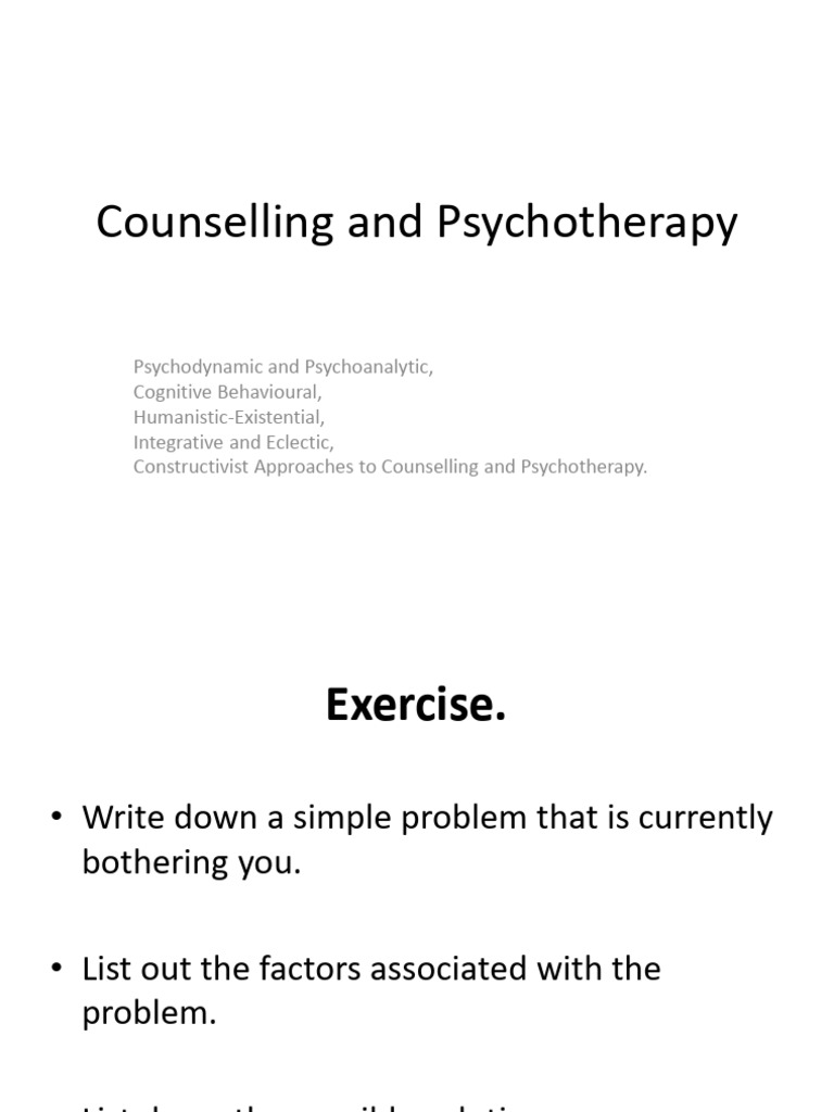 Lesson 7 Counselling and Psychotherapy Class - Compressed | PDF | Psychotherapy | Cognitive ...