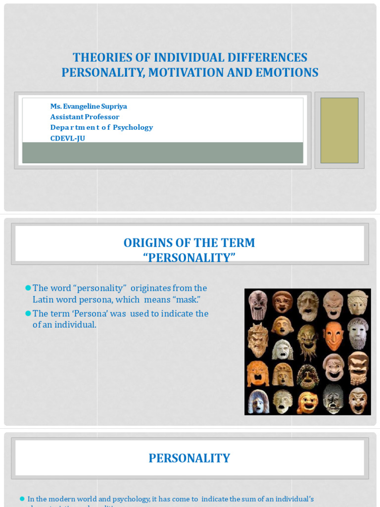 Understanding Personality Theories | PDF | Id | Emotions