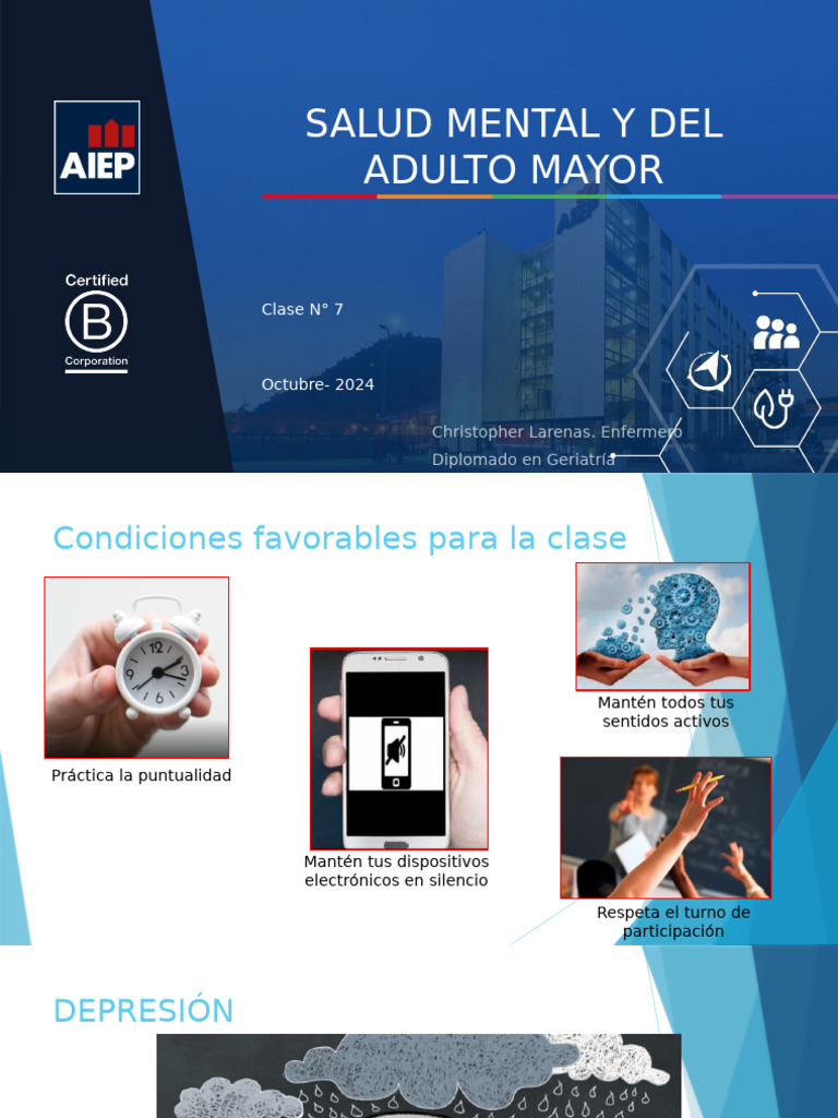 Salud Mental y Del Adulto Mayor Depresion Clase7 | PDF | Trastorno ...