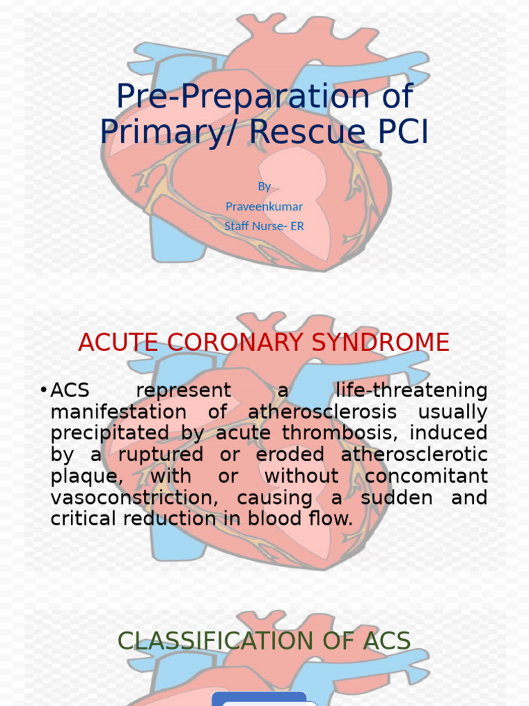 Pre-Preparation of Primary PCI | PDF | Myocardial Infarction ...