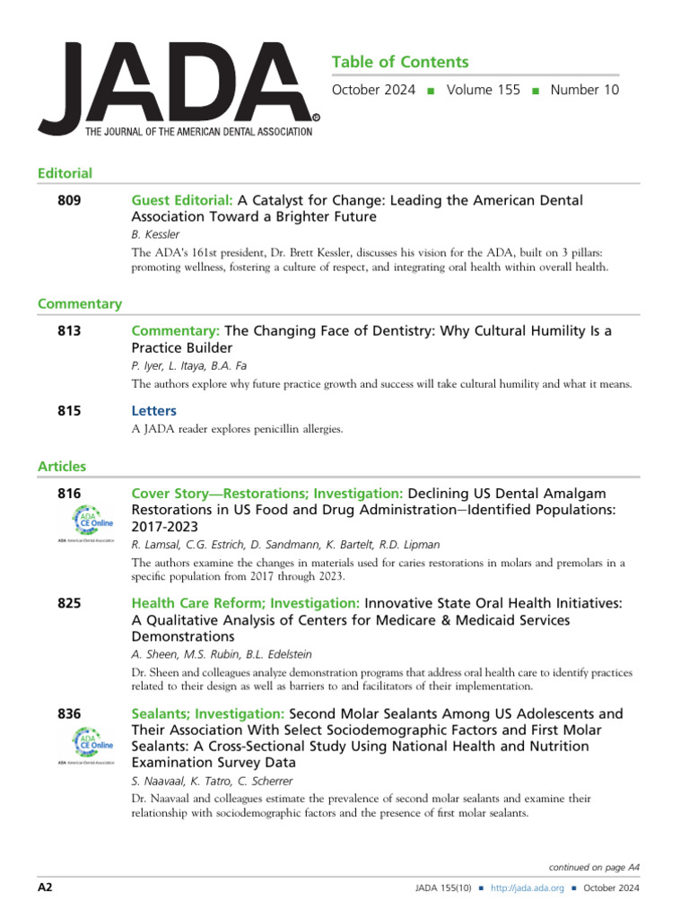 Table of Contents Adaj | PDF | Dentistry | Health Care