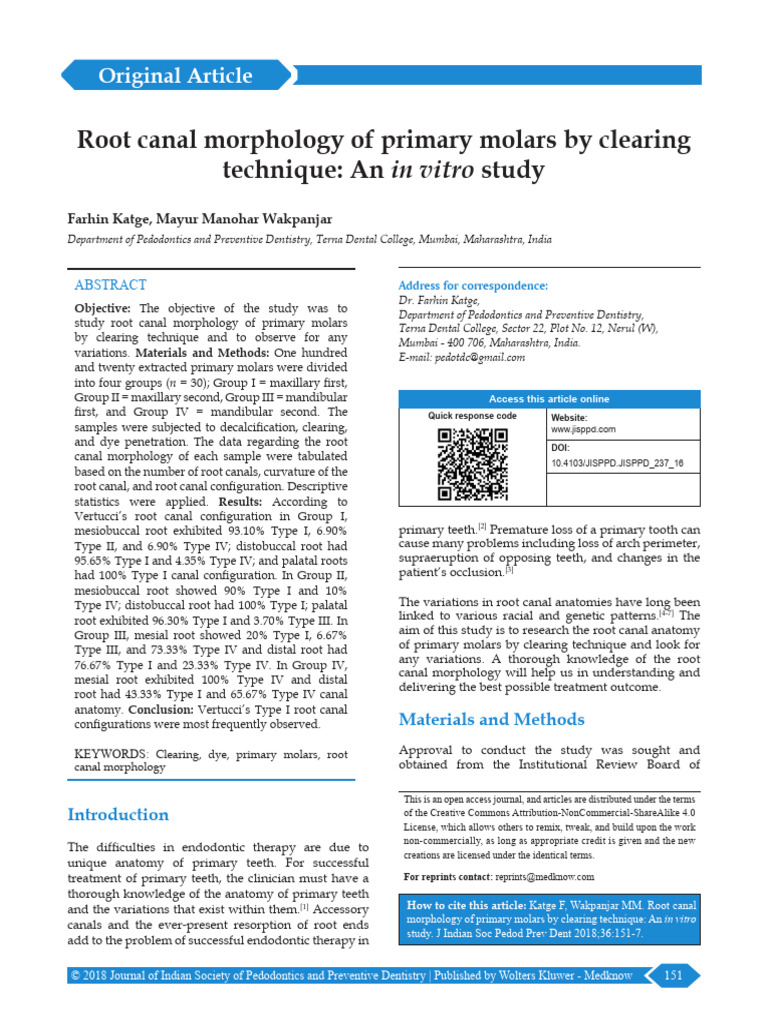 Root Canal Morphology of Primary Molars By.9 | PDF | Dentistry | Mouth