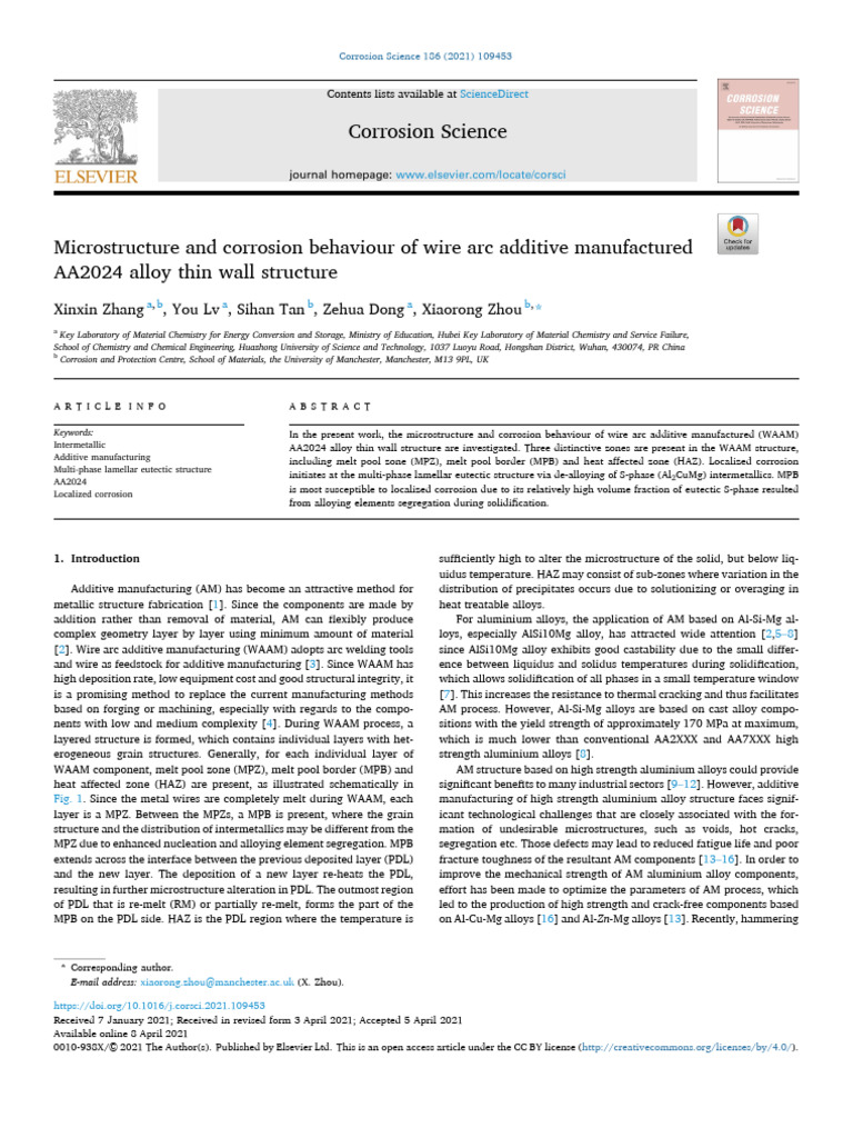 Nickel Oxide XPS in AA2024 Corrosion Study | PDF | Scanning Electron ...
