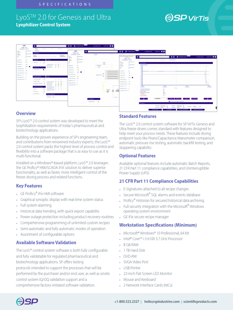 SP VirTis LyoS 2.0 Spec Sheet | PDF | Personal Computers | Computing