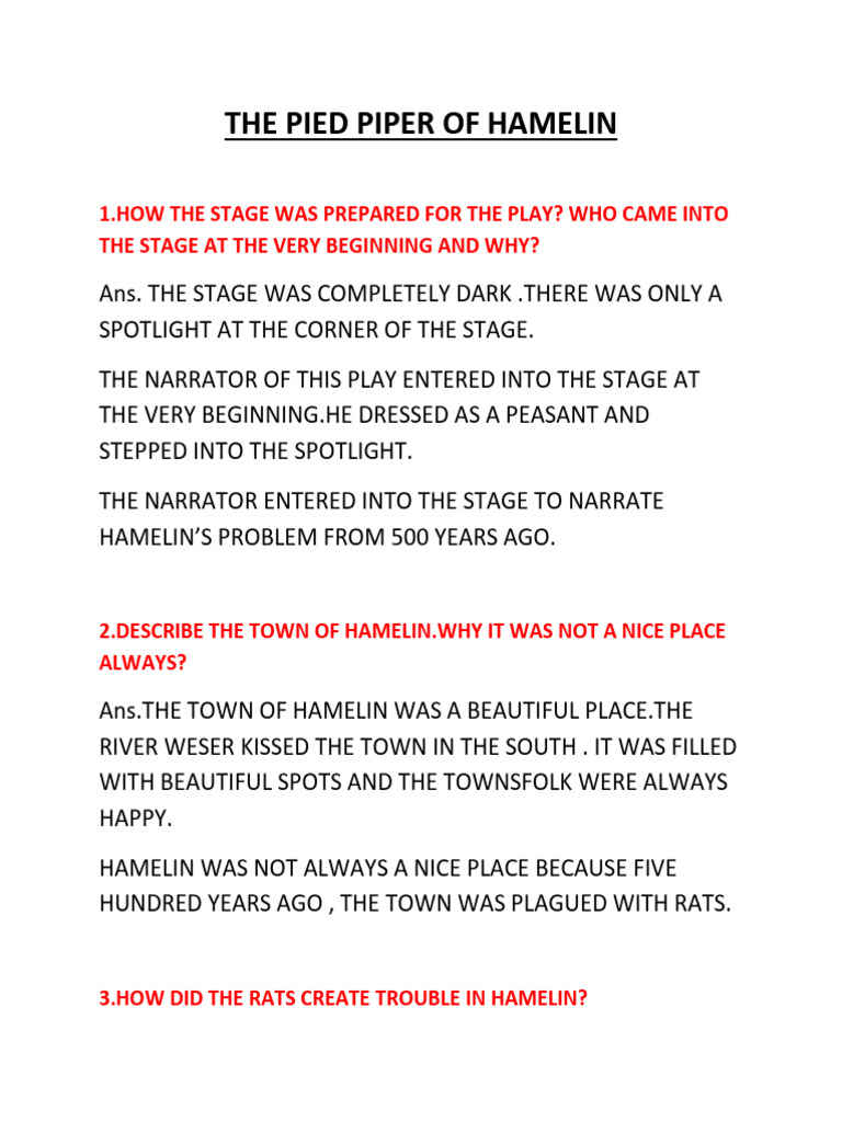 The Pied Piper of Hamelin | PDF