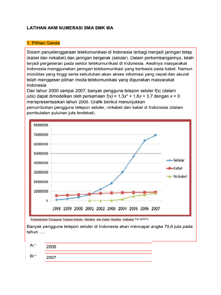001 Soal NUMERASI SMA-SMK | PDF