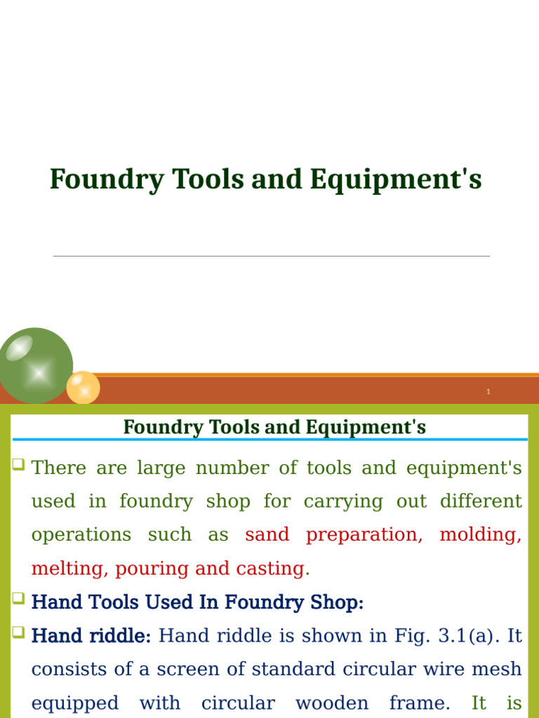 Foundry Tools and Their Uses | PDF | Foundry | Building Engineering
