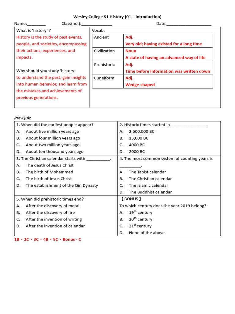 S1 History_ts_ENG | PDF | Human | Tools