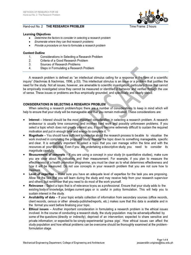 ME 310 Hand-out No. 2 | PDF | Science | Cognition