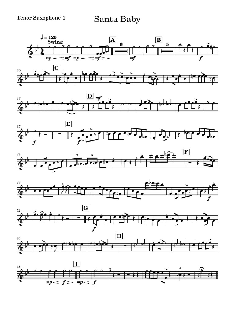Santa Baby: Tenor Saxophone 1 | PDF