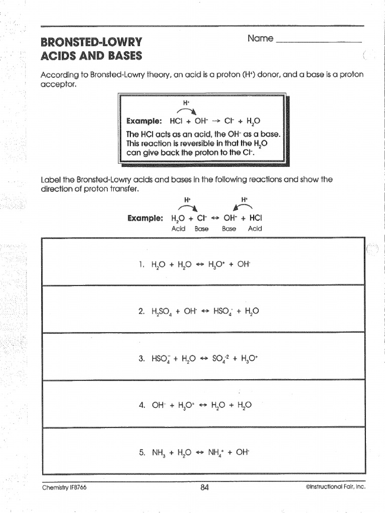 Acid Base Practice WS With Key | PDF