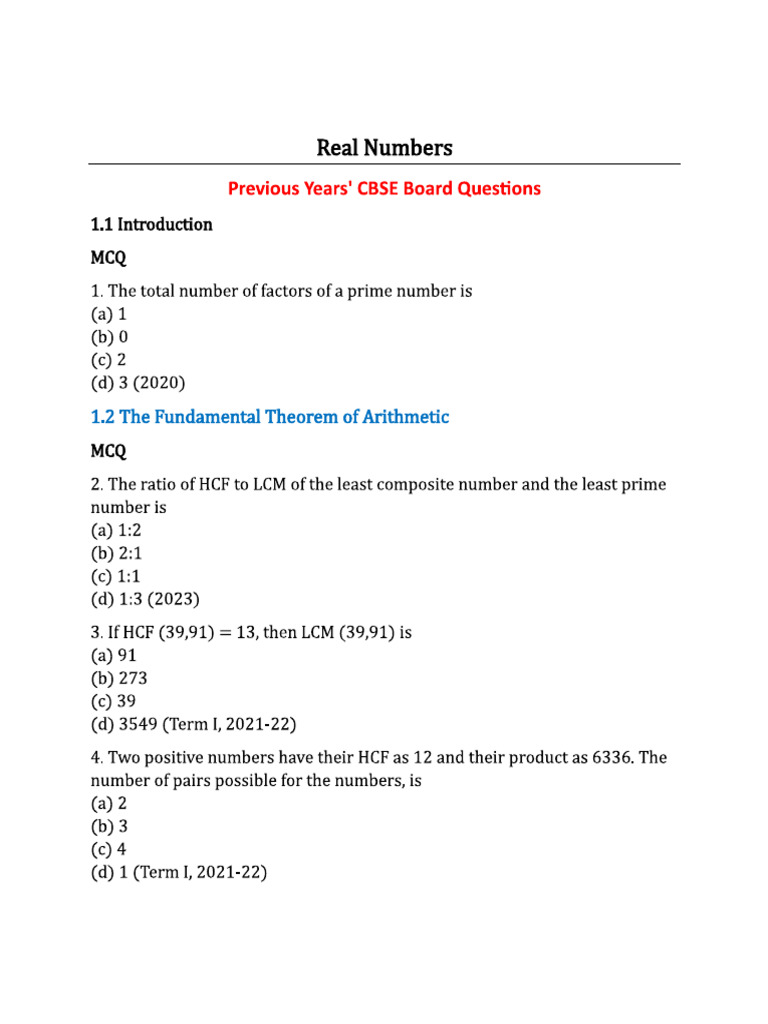 Real Numbers 4 | PDF