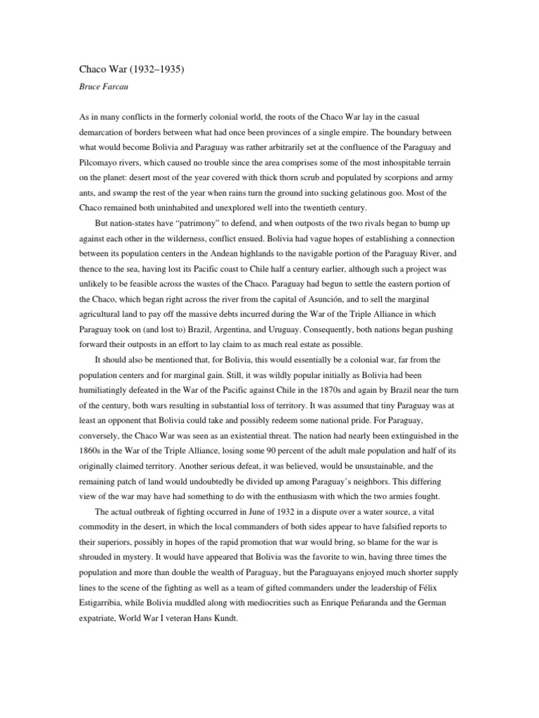 The Chaco War | PDF | Paraguay | Warfare Of The Industrial Era