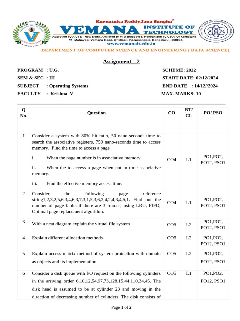 BCS303 Assignment 2 | PDF | Computer Architecture | Computer Engineering