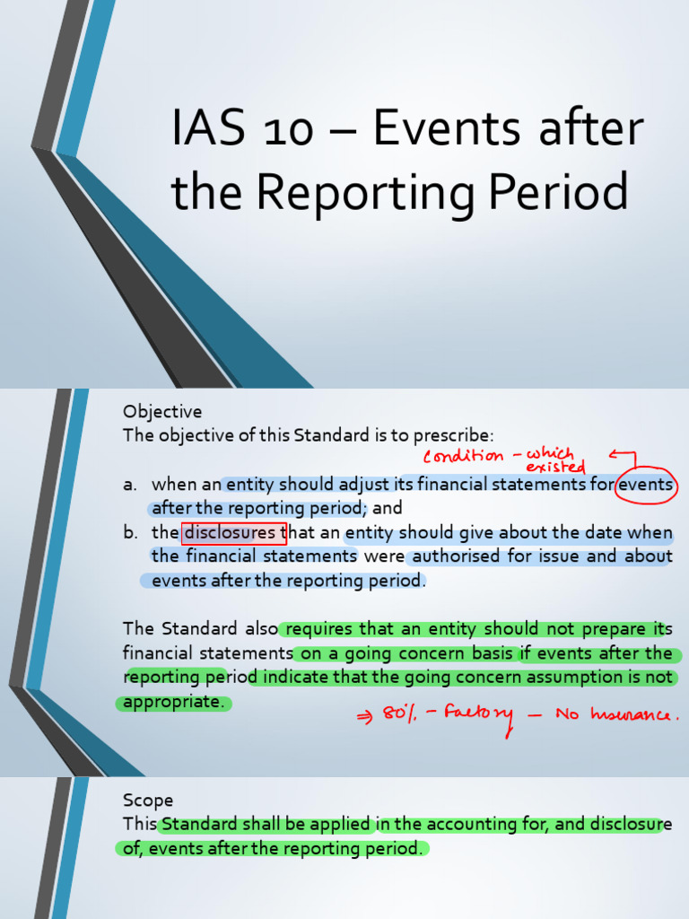 IAS 10 - Events After The Reporting Period | PDF | Going Concern ...