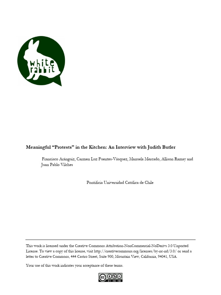 Meaningful "Protests" in The Kitchen: An Interview With Judith Butler ...