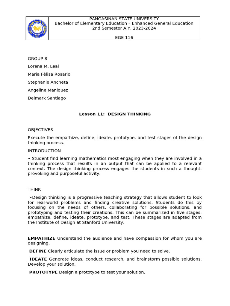 Design Thinking Pdf Design Thinking Empathy