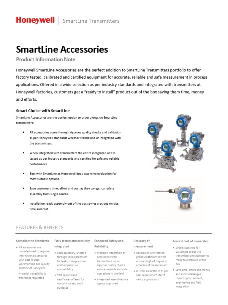 PMT Hps SmartLine Accessories PIN EN | PDF | Calibration | Metrology