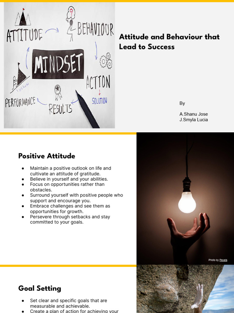Attitude and Behaviour That Lead To Success | PDF | Goal | Goal Setting