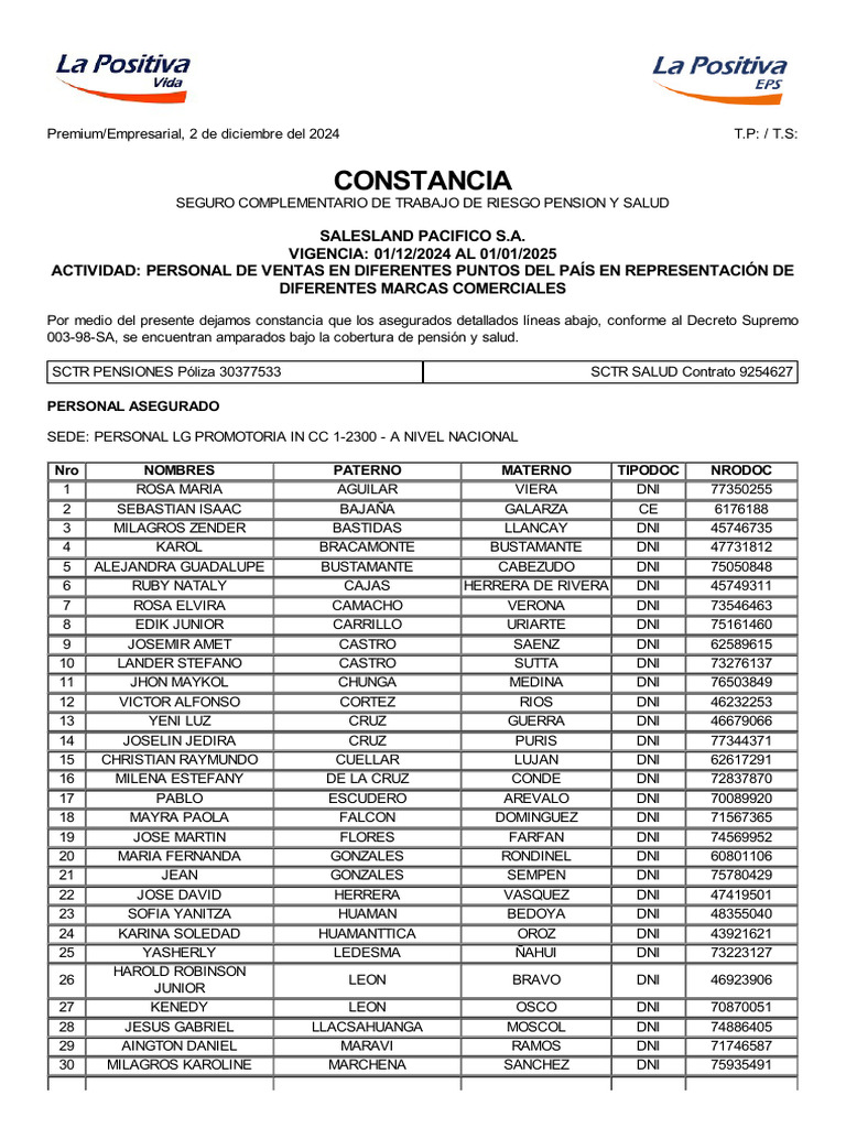 PDFConstancia 20241202 044302 30377533 | PDF | Seguridad y salud ocupacional | Riesgo