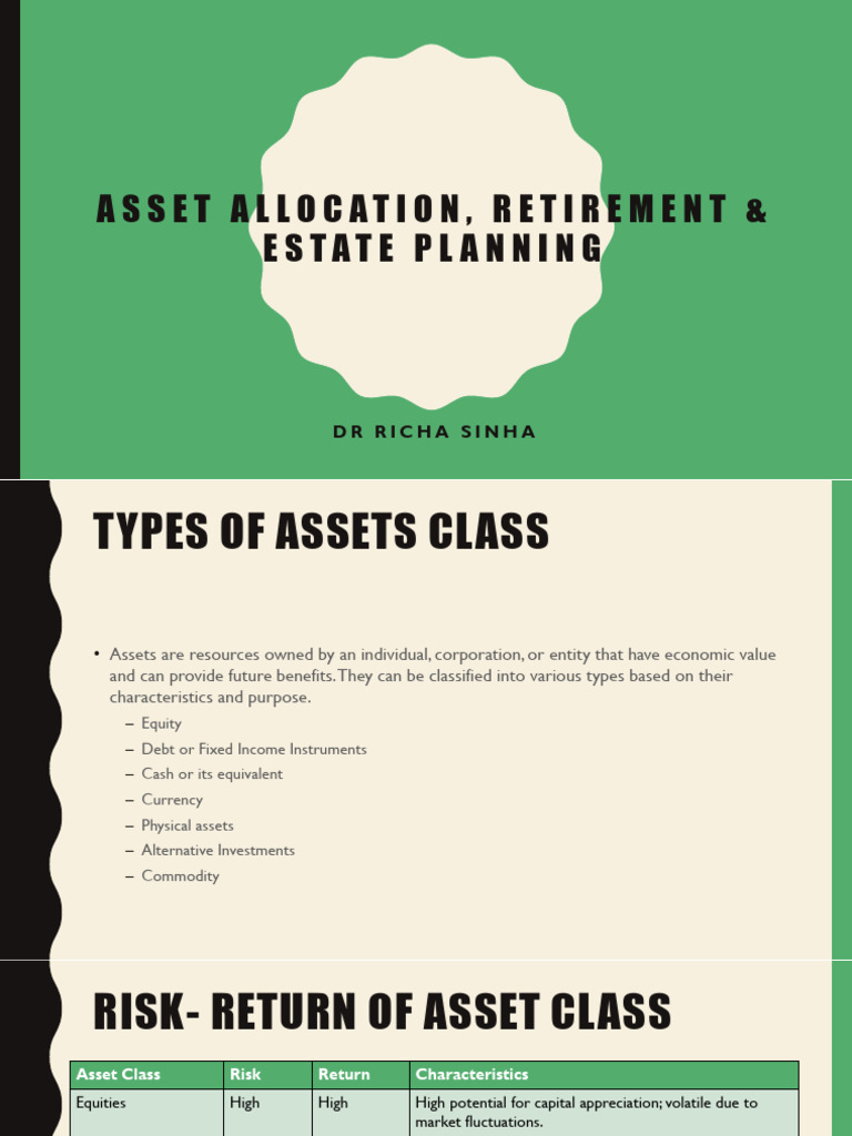 -Unit 2 - Asset allocation & Retirement planning | PDF | Asset Allocation | Retirement