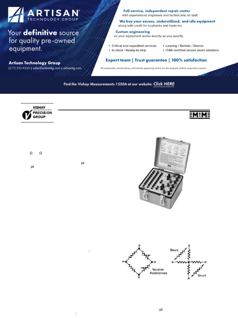 Vishay Measurements 1550 Series Datasheet | PDF | Accuracy And ...