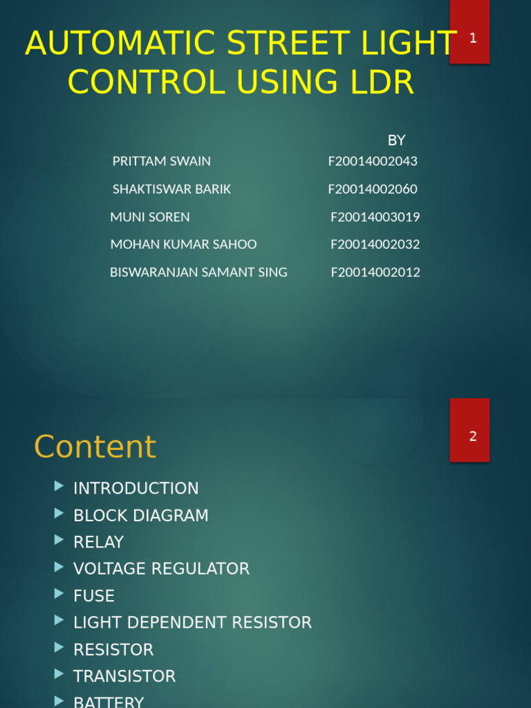 Automatic Street Light Using Ldr Ppt 23 1 | PDF | Bipolar Junction Transistor | Transistor