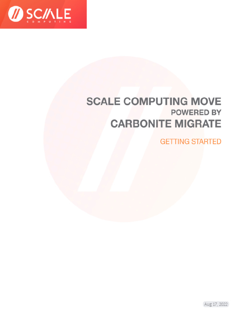 GETTING STARTED - Scale Computing Move Powered by Carbonite Migrate (1) | PDF | Virtual Machine ...