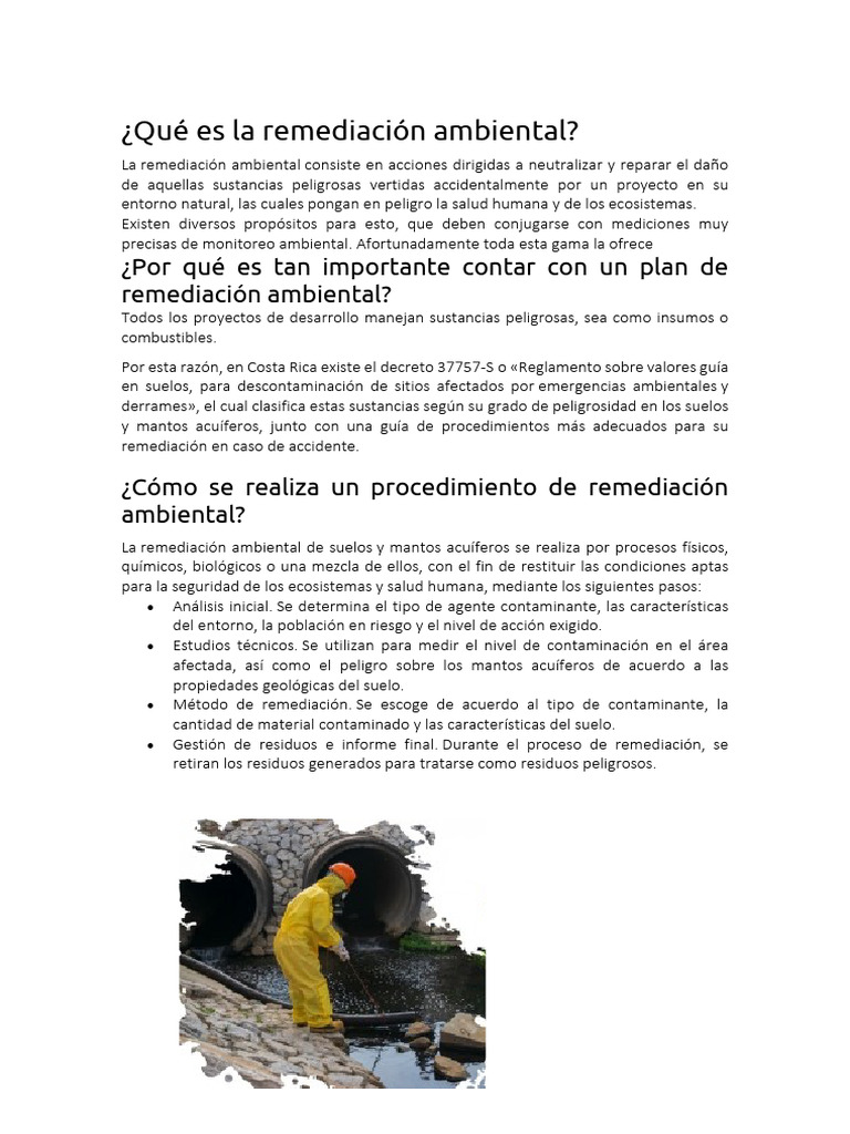 Remediación y Mitigacion Ambiental | PDF | Remediación Ambiental | Entorno natural