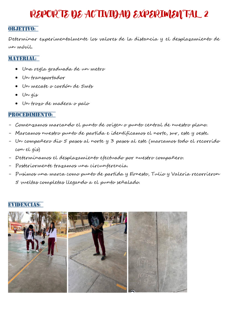Reporte de Actividad Experimental 2 | PDF