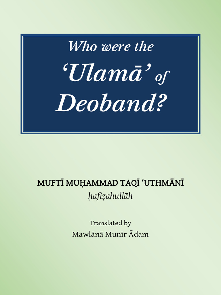 Who Were The Ulama of Deoband Complete Edit - 241002 - 175537 | PDF ...