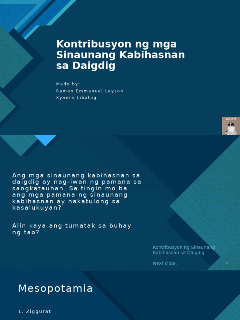 Kontribusyon NG Mga Sinaunang Kabihasnan Sa Daigdig | PDF