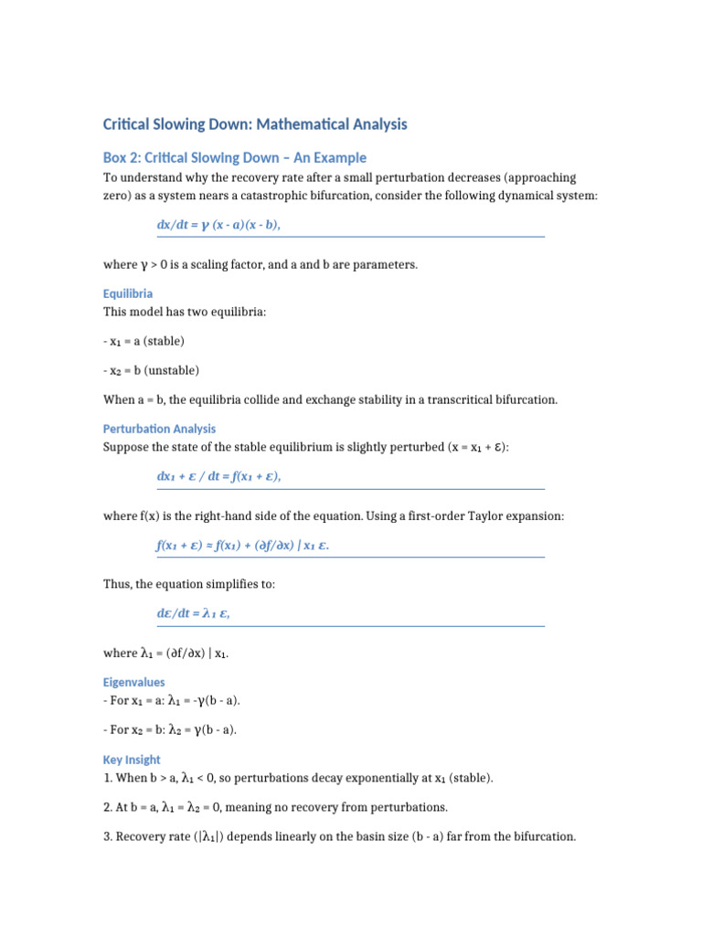 Critical Slowing Down Analysis | PDF